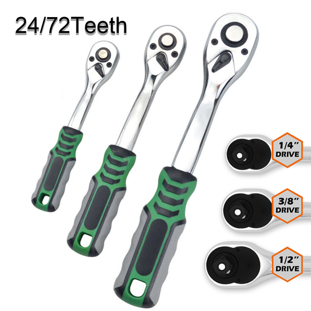 3pcs Ratchet Wrench Handle Drive Socket Spanner Quick Release 1/4" 3/8 ...