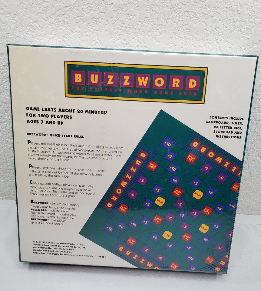 Vintage 1995 Buzz Word Buzzword Board Game Family Friendly Game Night ...