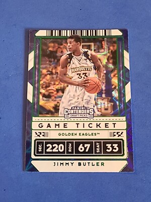 2020 Jimmy Butler Panini Contenders Draft Picks Game Ticket #32 GREEN ...