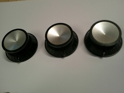 3 VINTAGE BLACK BAKELITE CONTROL KNOBS W/SILVER INSERTS | eBay