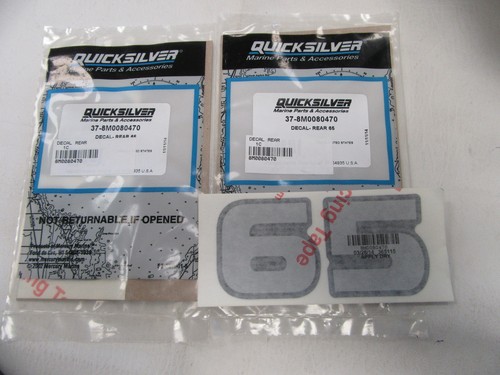 MERCURY QUICKSILVER 65 REAR DECAL SET OF (2) 37-8M0080470 MARINE BOAT ...
