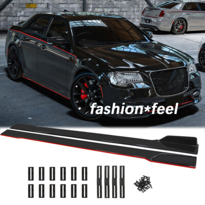 Side Skirts Splitter Extension Body Kits Gloss Red Line for Chrysler ...