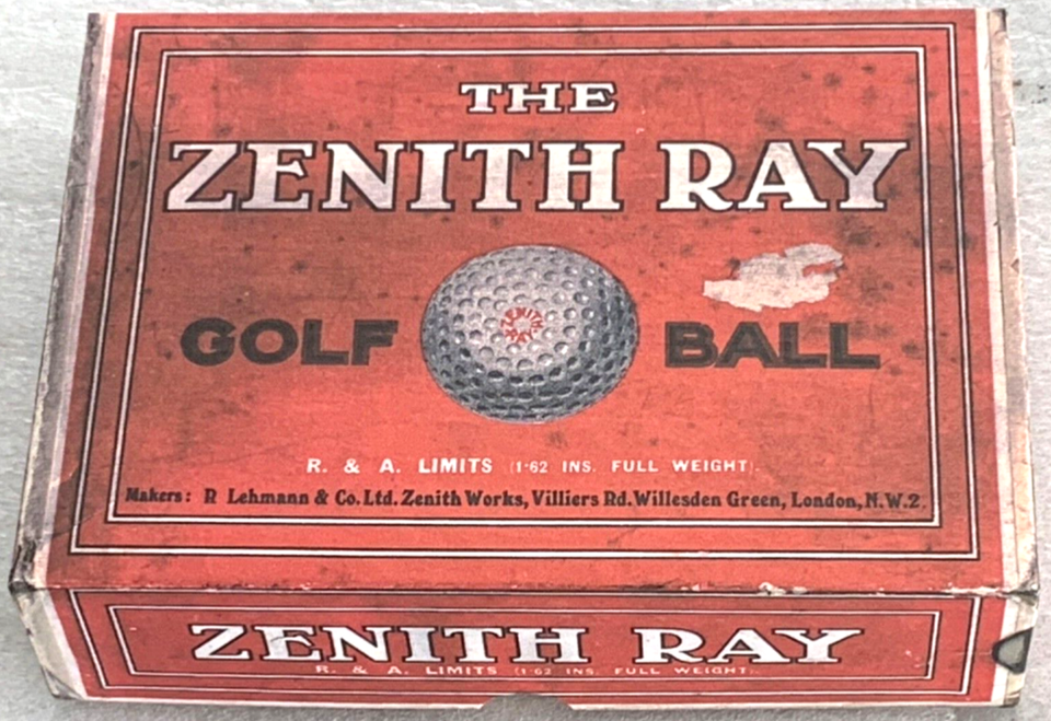 VINTAGE !!! " ZENITH RAY " REPRODUCTION GOLF BALL BOX GREAT FOR DISPLAY ...