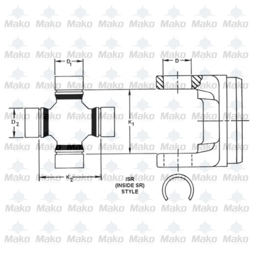 5-170X DANA SPICER 1000 Series ISR Greaseable Driveshaft Universal ...