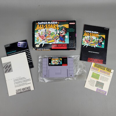 Super Mario All Stars Super Nintendo SNES - Authentic - Box - Paperwork ...