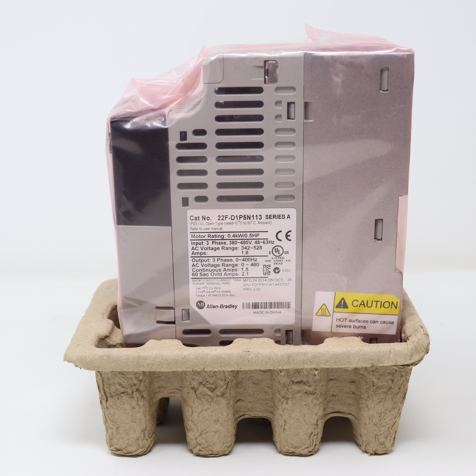 Allen-Bradley AB 22F-D1P5N113 /A PowerFlex 4M Drive 380-480V 3PH 1.5A 0 ...