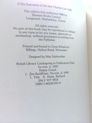 Empty Cloud: The Autobiography of the Chinese Zen Master Xu Yun (Rev Ed ...