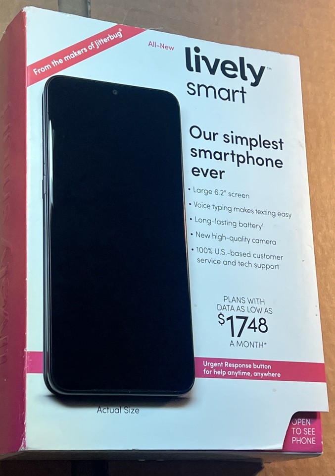 Lively Jitterbug Smart 3 5007s 32GB Smartphone for Seniors, 6.2" Screen ...