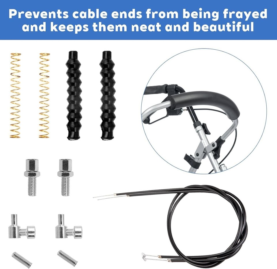14Pcs Brake Cable Parts for Walkers Replace, Drive Rollator Replacement ...