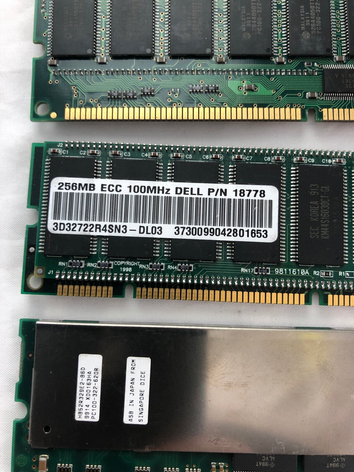 256MB PC-100 168-Pin ECC DIMM Memory Module (32x72) 256 MEGABYTE PC100 ...