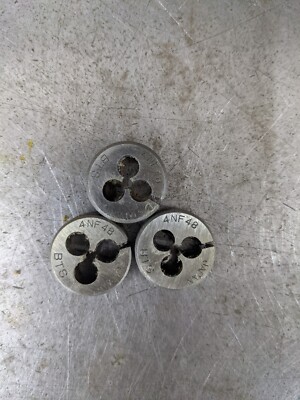 3 Round Dies 4-48 NF CS 13/16" OD Screw Adjusting Adjustable Die Carbon ...