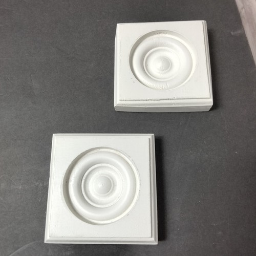 Architectural Wood Molding Rosette Square Window/Door. 2 Piece Set 3.5 ...