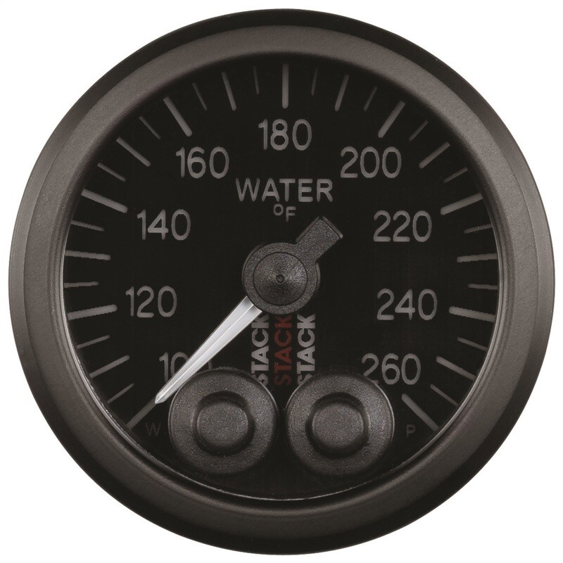 Autometer Stack Pro Control 52mm 100-260 deg F Water Temp Gauge - Black ...