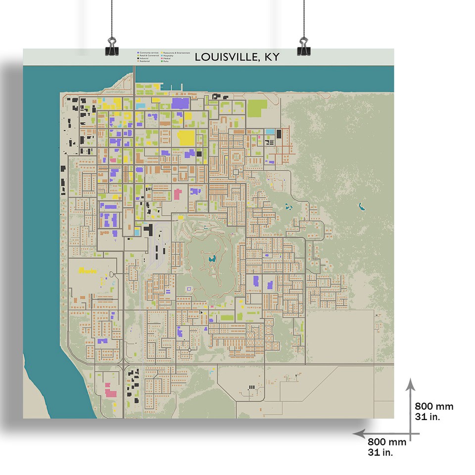 Project Zomboid Map Poster Wall Art Muldraugh Riverside Rosewood ...