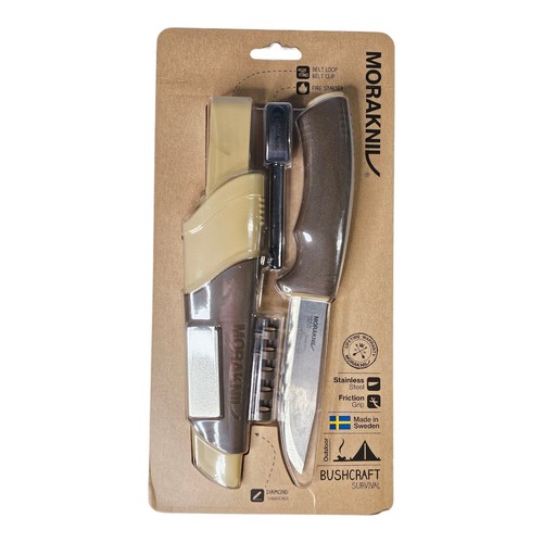 Mora Knives Bushcraft Fixed Blade Knife Brown Polymer Handle Plain Edge ...