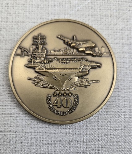 USS Ronald Reagan CVN 76 Challenge Coin Peace Through Strength CVN76 | eBay