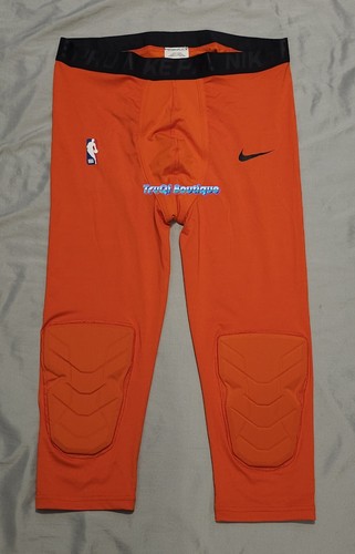 Nike Pro HYPERSTRONG NBA Team Issued Padded Compression Tights Orange ...