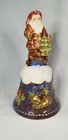 Ceramic Christmas Bell With Santa On Top Glazed 6" | eBay