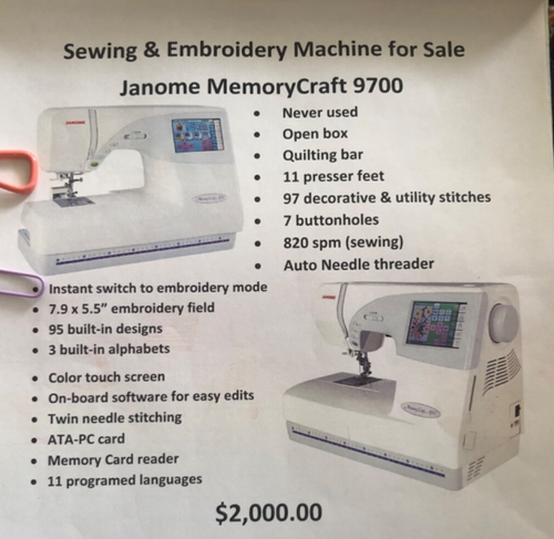 Janome Memory Craft 9700 Sewing Machine MC9700 | eBay