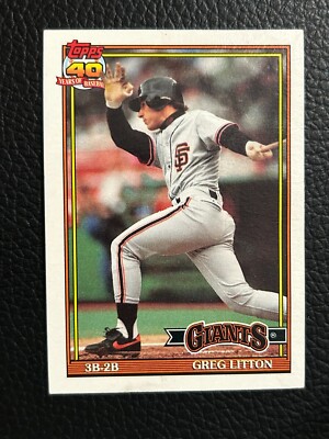 1991 Topps 40 Years of Baseball Greg Litton Giants #628 NM/MT | eBay