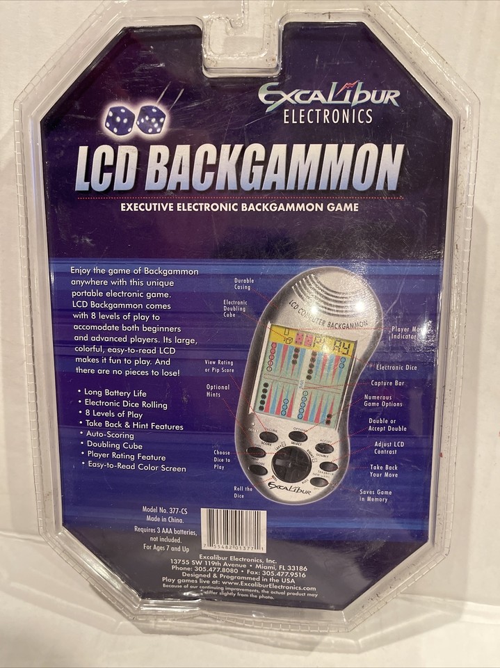 Excalibur LCD Backgammon Electronic Handheld Game Executive series New Rare | eBay