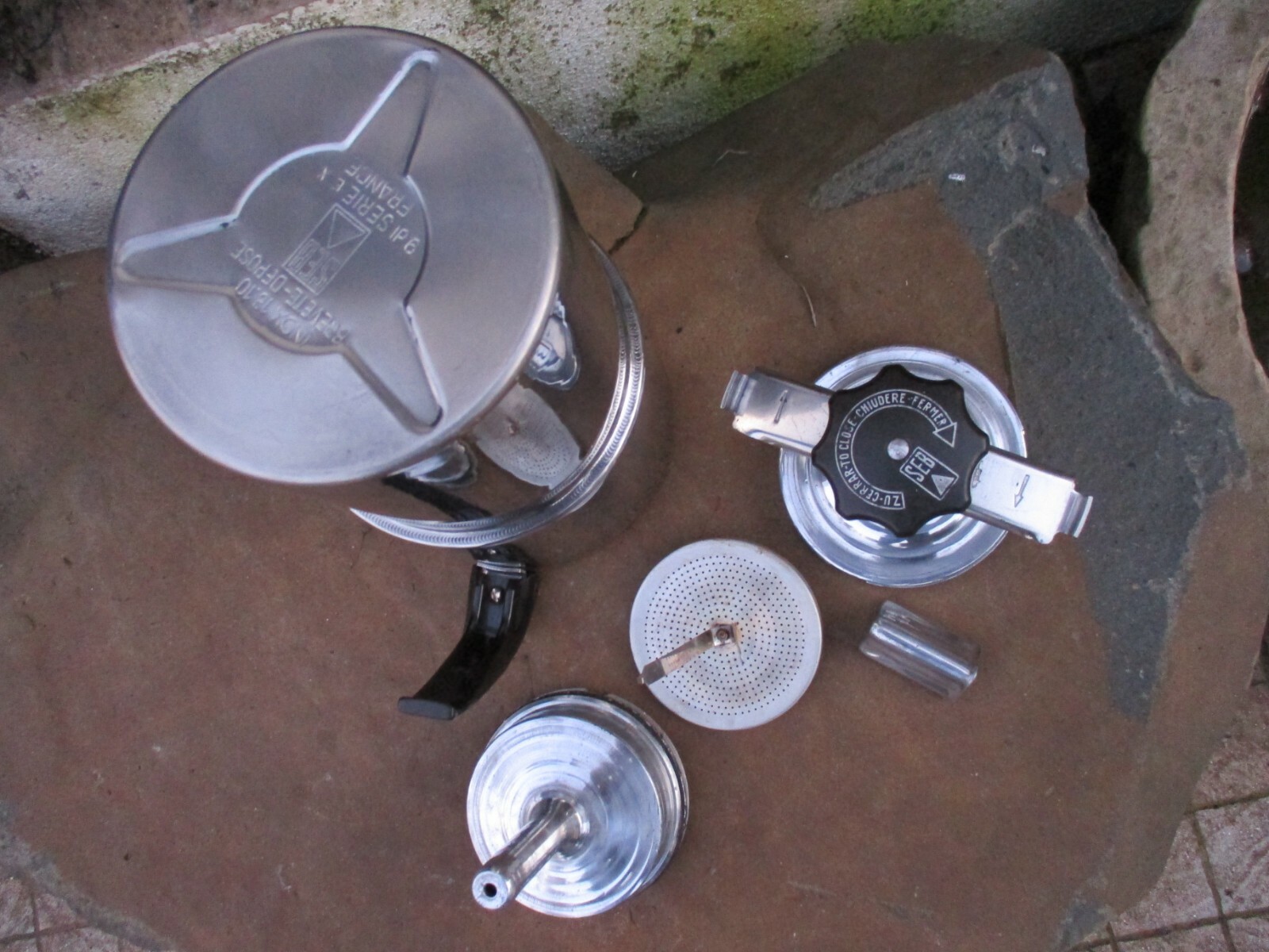 Vintage French SEB Brevete Depose Moka Pressure Stainless Steel Coffee ...