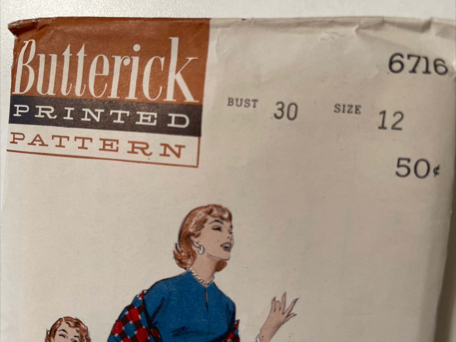 Vintage 1940s 1950s BUTTERICK Sewing Pattern 6716 Dress Weskit Stole Sz ...