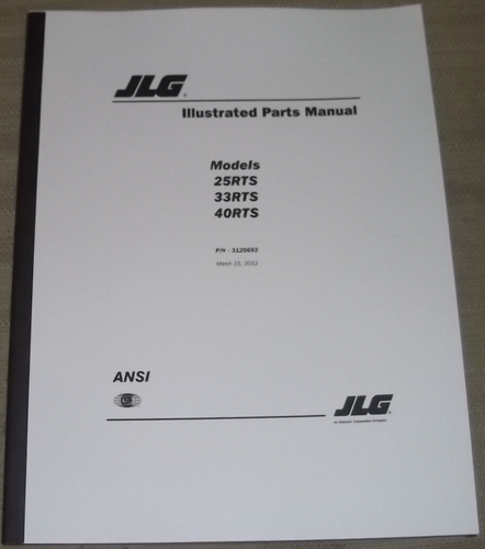 JLG 25RTS 33RTS 40RTS SCISSOR LIFT PARTS MANUAL BOOK CATALOG 3120692 | eBay