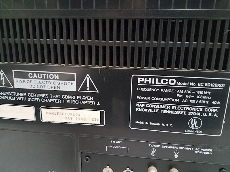 RARE 86' Vintage PHILCO EC 8012BK01 STEREO SYSTEM | eBay