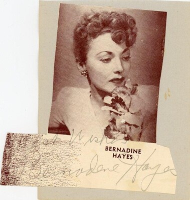 Bernadene Hayes - Signed Vintage Clipped Photograph (American Actress ...