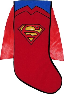 SUPERMAN STOCKING - DC Comic Christmas Stocking With Cape Red 19” NWT ...