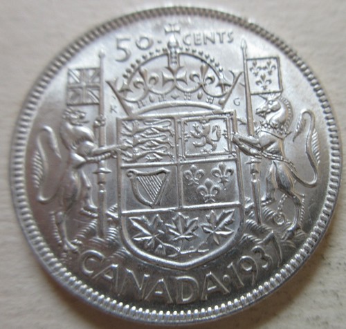 1937 Canada Silver Half Dollar Coin. NICE GRADE 50 Cents (RJ942) | eBay