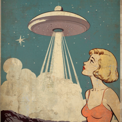 Vintage Spaceship Poster