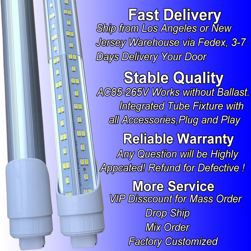 25Pcs T8 8Ft R17D HO Base Led Tube Light Bulbs 144W 8 FOOT Led Shop ...