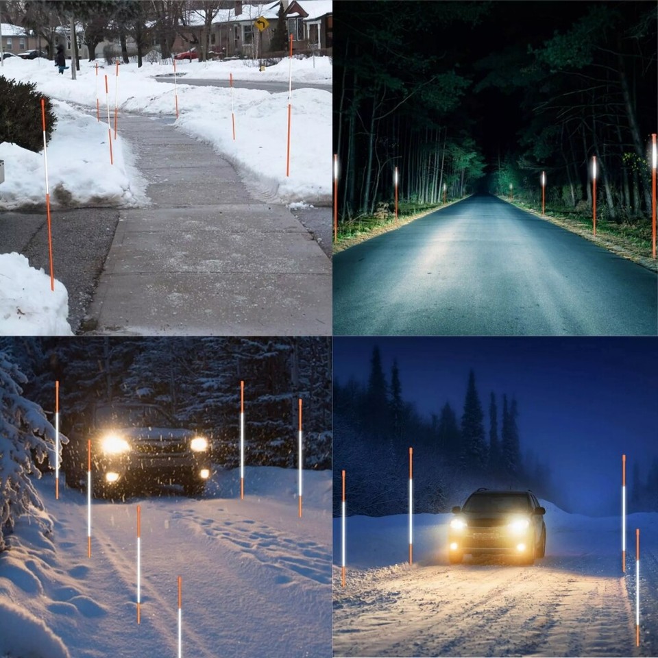 Orange Driveway Markers Snow Stakes 6Feet Long Reflective Markers 5/16 ...