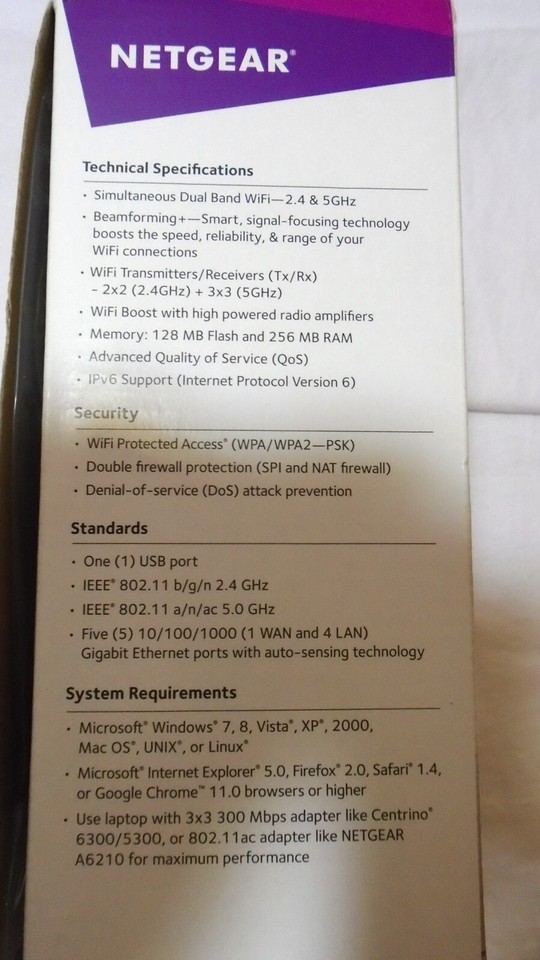 Netgear AC1600 Smart WiFi Router Dual Band Gigabit R6250-200NAS -- BEST ...