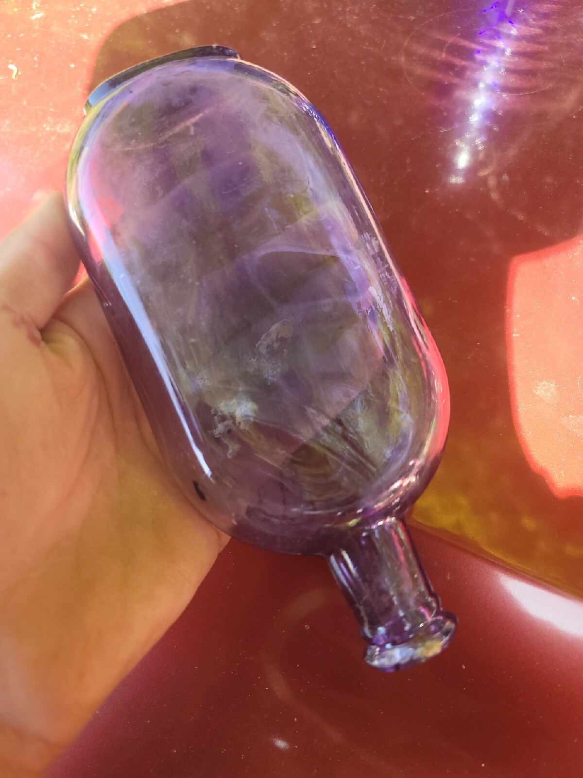 1880s Pint Amethyst Jojo Whiskey Flask☆ Old Purple Liquor Bottle! | eBay