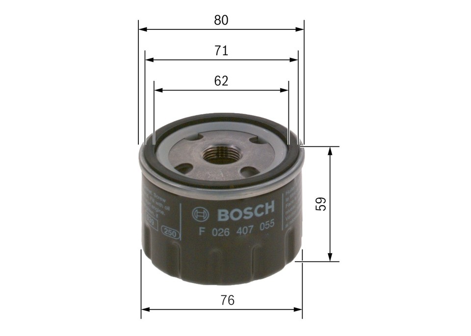 OIL FILTER F 026 407 055 FOR RENAULT 12/Variable/Break/Van/Societe 15 ...