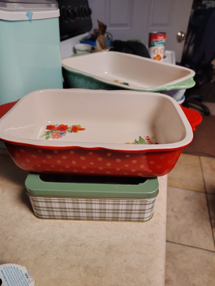 NEW ~ Pioneer Woman Merry Meadows 2-Piece Rectangular Holiday Bakeware ...