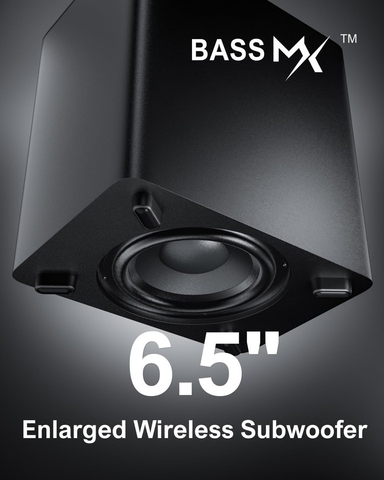 7.1ch Soundbar with Wireless Subwoofer, Virtual Surround Sound System ...