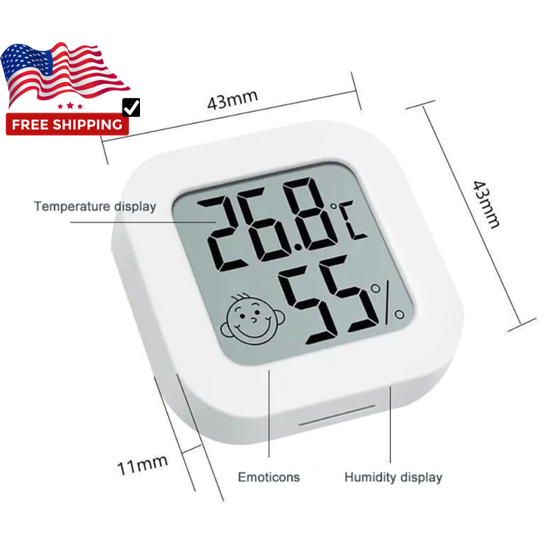 LCD Digital Thermometer Hygrometer Indoor Room Electronic Temperature ...