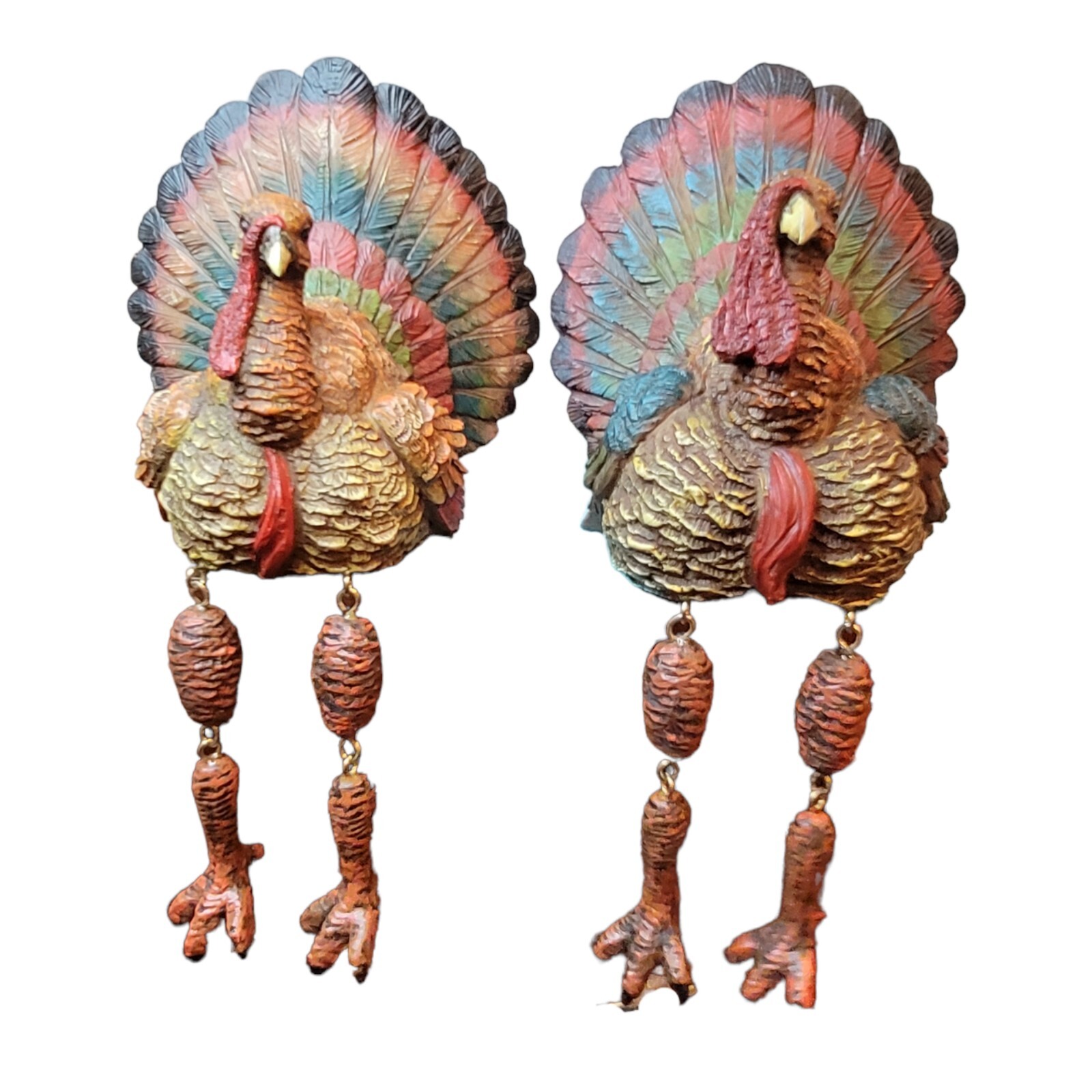 Set of 2 Turkey Thanksgiving Shelf Sitter Window Sill Decoration Door ...