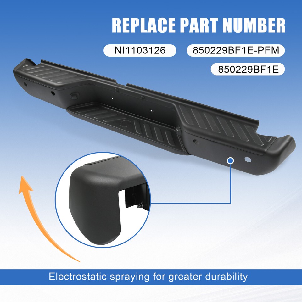 Rear Steel Step Bumper Assembly W/ Sensor Holes For 2013-2021 Nissan ...