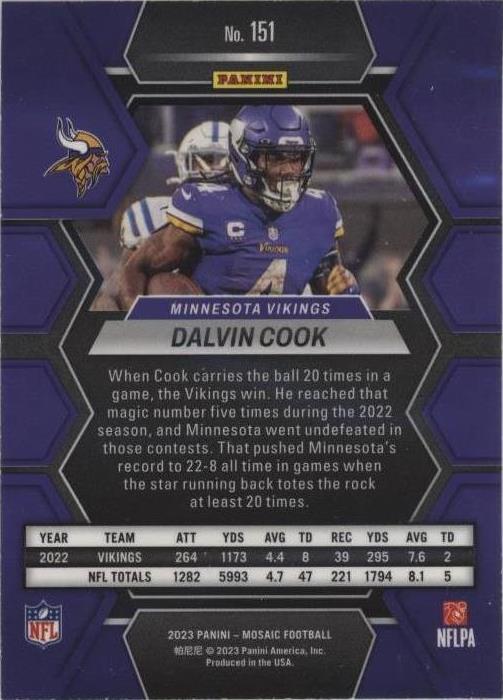 2023 Panini Mosaic Dalvin Cook #151 for sale | eBay