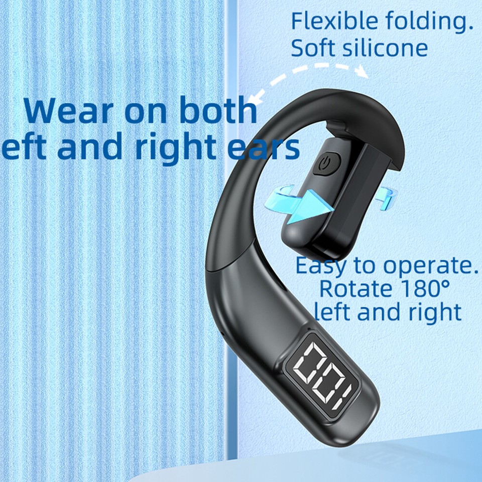 Bluetooth 5.5 Earpiece Wireless Headset Driving Trucker Earbuds Noise ...