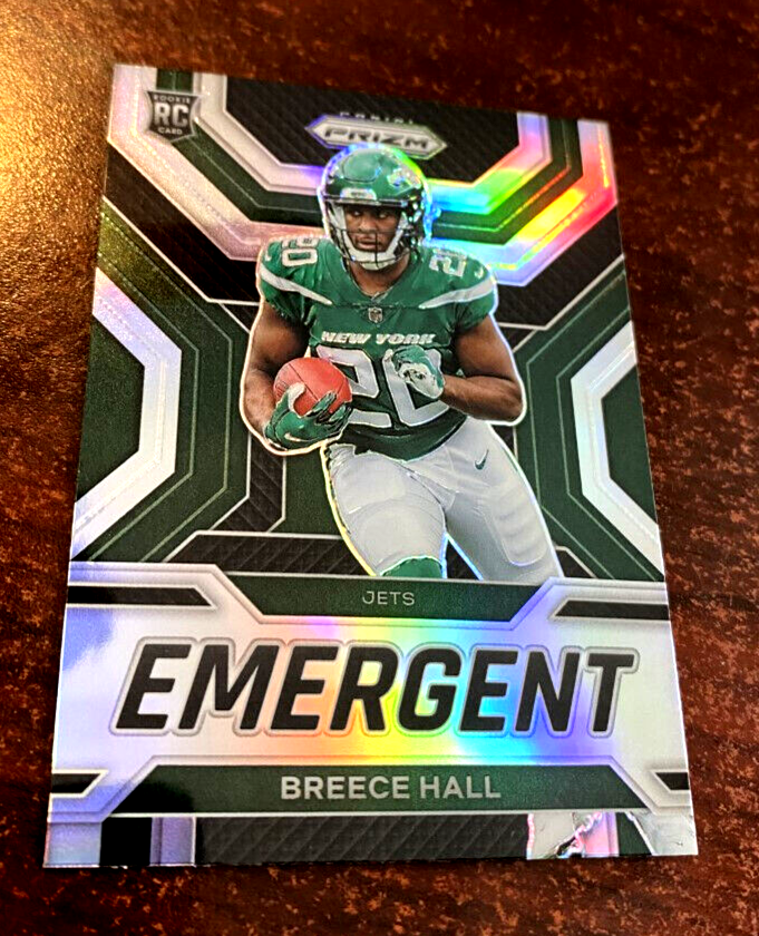 2022 Panini Prizm BREECE HALL "EMERGENT" SILVER Rookie RC E-11 SP NEW ...