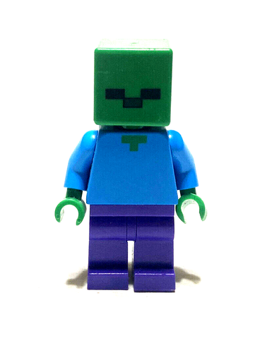 Lego Minecraft Zombie Minifigure min010 Mojang Creeper Steve 21119 ...