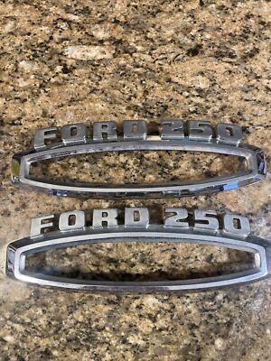 1960’s Vintage FORD 250 CHROME SIDE EMBLEMS OEM Fender Emblems | eBay