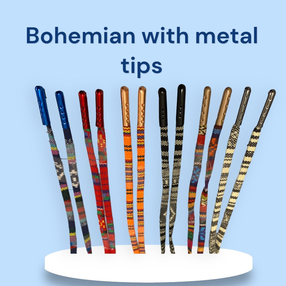 Strings Shoelaces - Bohemian Style, 8mm Wide, 45" Long | eBay