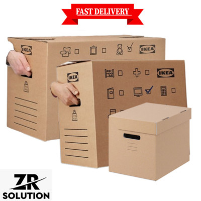 IKEA Strong Cardboard Storage Boxes with Lids Large Foldable Boxes with ...